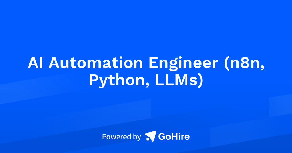 AI Automation Engineer (n8n, Python, LLMs) at Truporch Homes | Jobs at ...