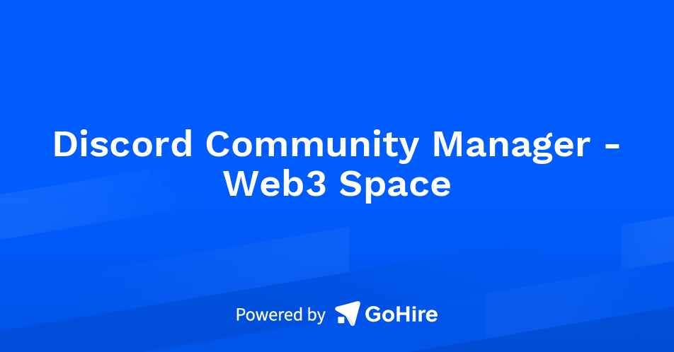 Discord Community Manager - Web3 Space at bondex | Jobs at bondex
