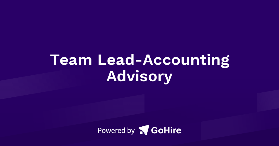 Team Lead-Accounting Advisory at Finanshels | Jobs at Finanshels