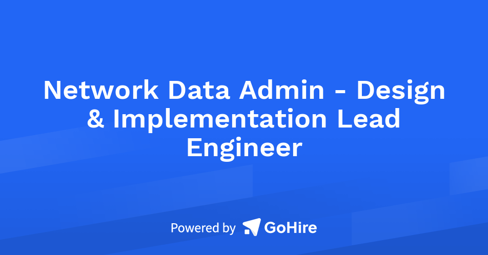 Network Data Admin - Design & Implementation Lead Engineer at Proziod ...