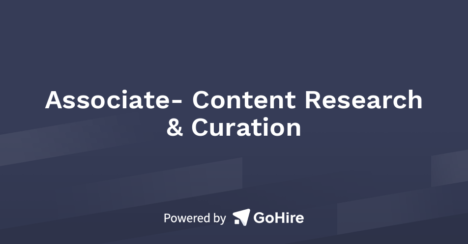 Associate- Content Research & Curation at TEDxGateway | Jobs at TEDxGateway