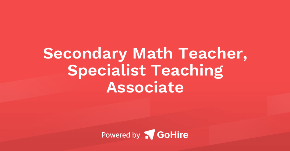Secondary Math Teacher, Specialist Teaching Associate at The Pique Lab ...