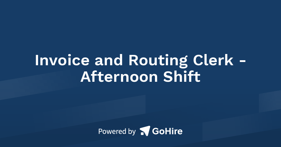 Invoice and Routing Clerk - Afternoon Shift at Gillfor Distribution ...