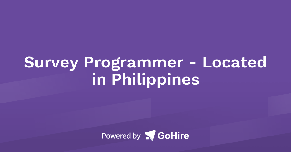 Survey Programmer - Located in Philippines at TGM Research | Jobs at ...