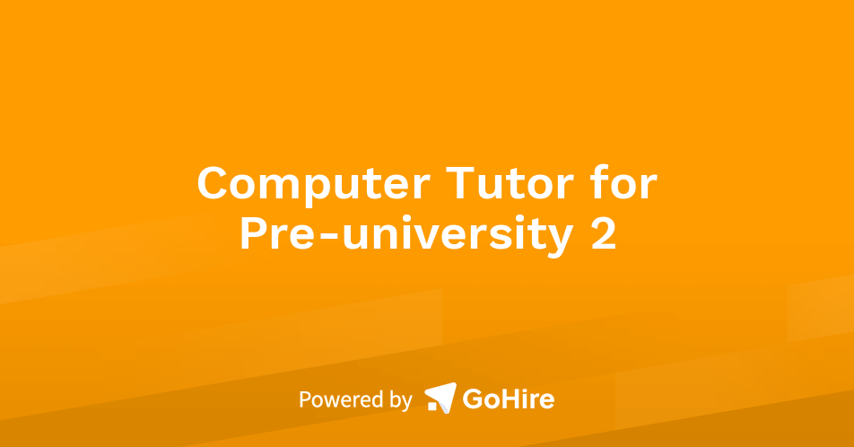 Computer Tutor for Pre-university 2 at Cudy Pte. Ltd. | Jobs at Cudy Pte. Ltd.