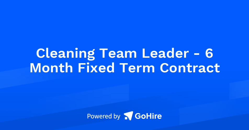 Cleaning Team Leader - 6 Month Fixed Term Contract at Bristol Waste ...