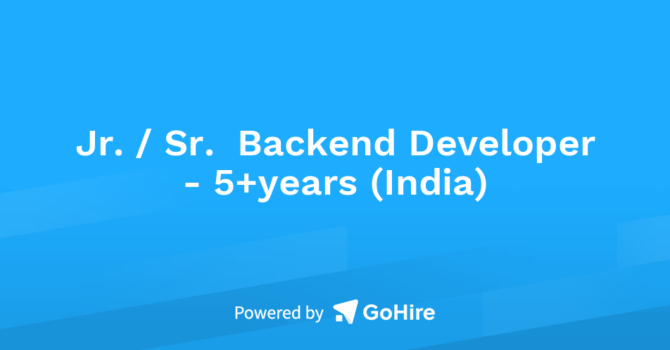 Jr. / Sr. Backend Developer - 5+years (India) at KodeKloud | Jobs at ...