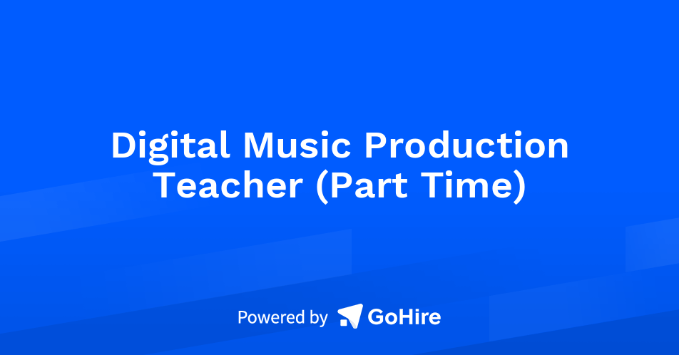 Digital Music Production Teacher (Part Time) at Concorde Education ...