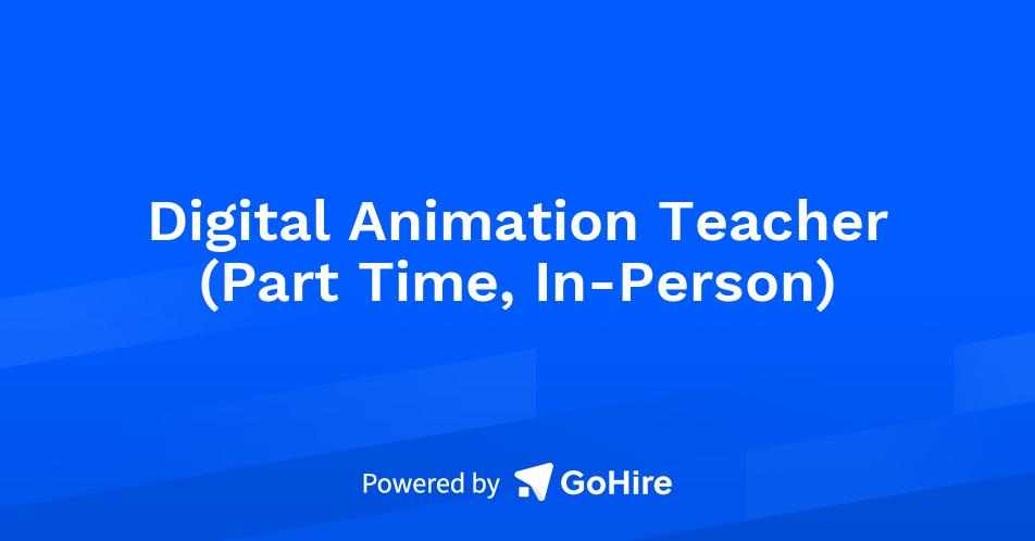 Digital Animation Teacher (Part Time, In-Person) at Concorde Education ...