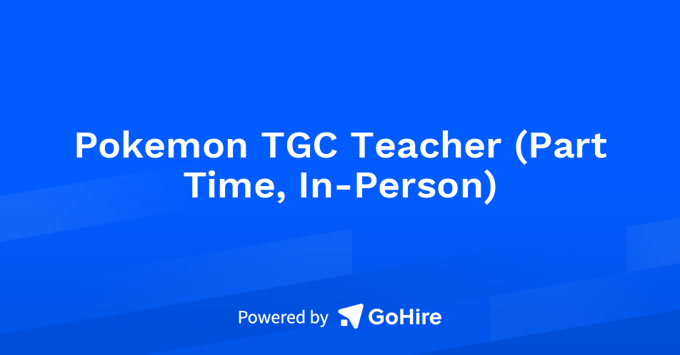 Pokemon TGC Teacher (Part Time, In-Person) at Concorde Education | Jobs at Concorde Education