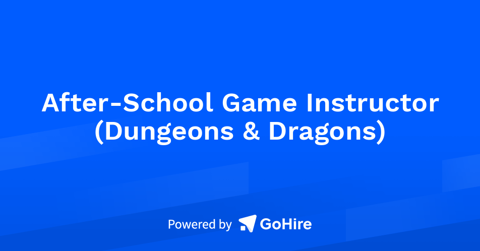 After-School Game Instructor (Dungeons & Dragons) at Concorde Education ...