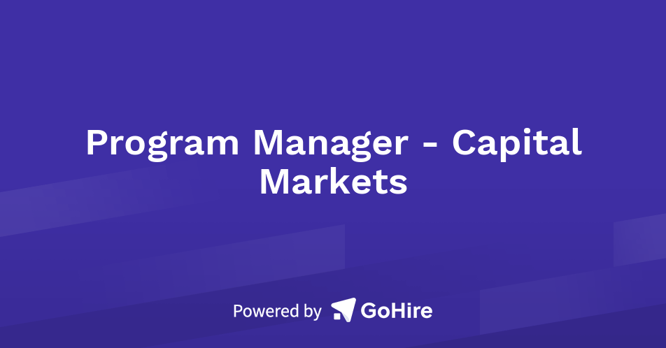 Program Manager - Capital Markets at N Consulting Ltd | Jobs at N ...