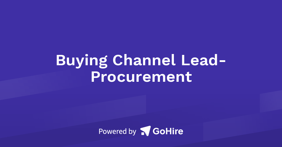 Buying Channel Lead- Procurement at N Consulting Ltd | Jobs at N ...