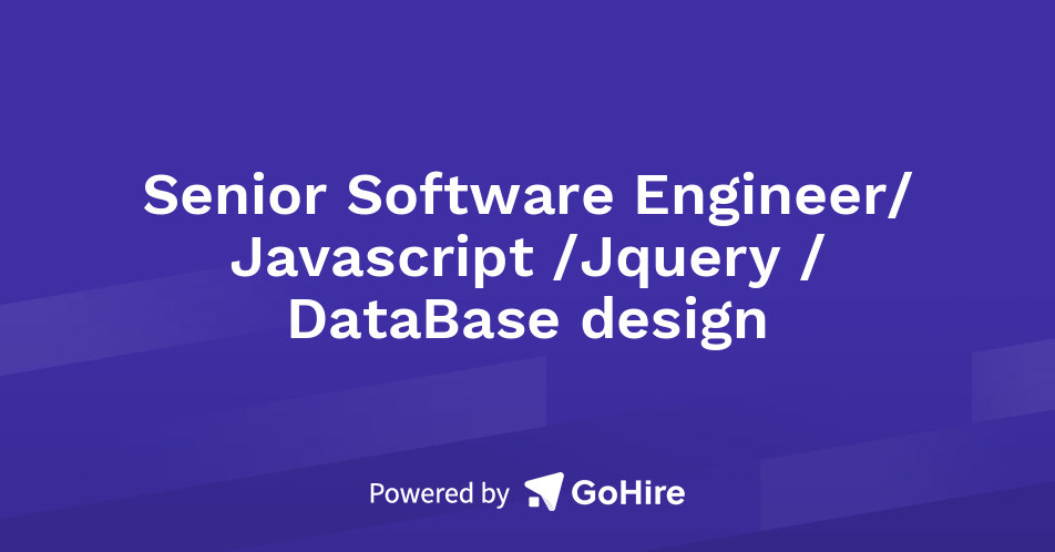 Senior Software Engineer/ Javascript /Jquery / DataBase design at N Consulting Ltd | Jobs at N ...