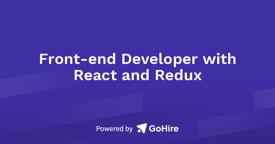 Front-end Developer with React and Redux at N Consulting Ltd | Jobs at N Consulting Ltd