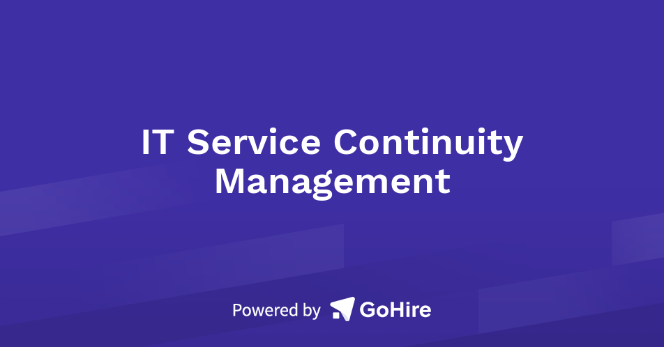 It Service Continuity Management At N Consulting Ltd Jobs At N