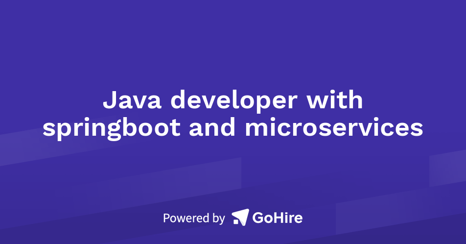 Java developer with springboot and microservices at N Consulting Ltd ...