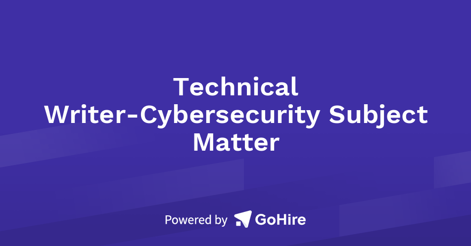Technical Writer-Cybersecurity Subject Matter at N Consulting Ltd ...