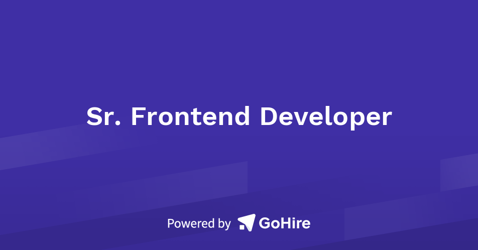 Sr. Frontend Developer at N Consulting Ltd | Jobs at N Consulting Ltd