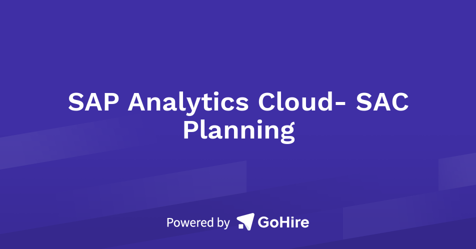 SAP Analytics Cloud- SAC Planning at N Consulting Ltd | Jobs at N ...