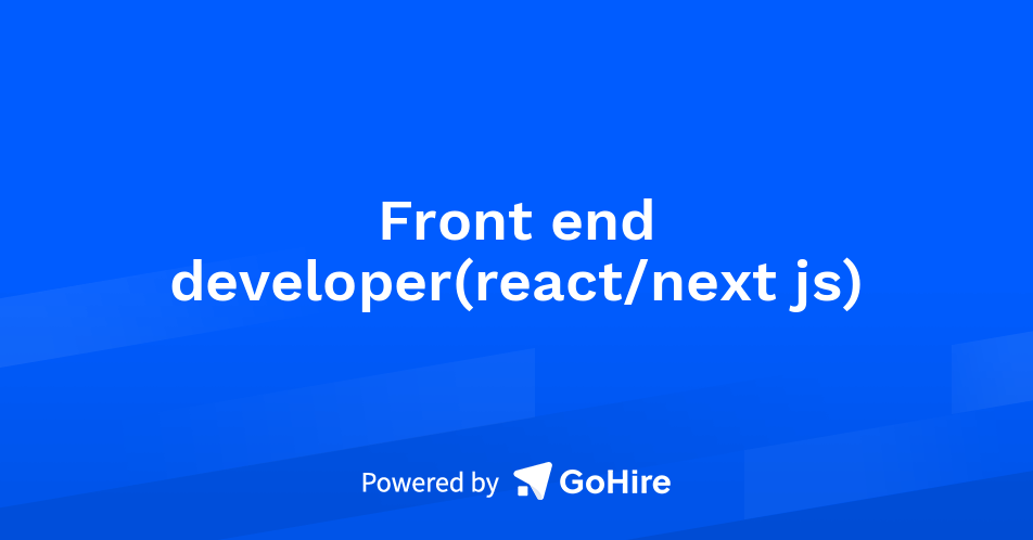 Front end developer(react/next js) at element8 | Jobs at element8