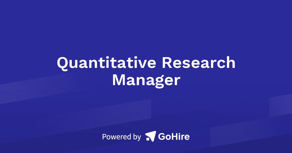 Quantitative Research Manager at Bolt Insight | Jobs at Bolt Insight