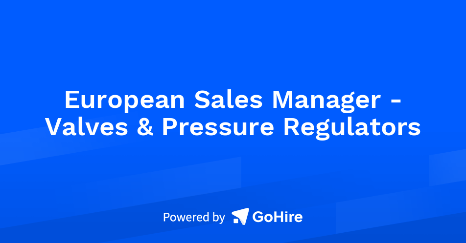 European Sales Manager - Valves & Pressure Regulators at Mercury ...