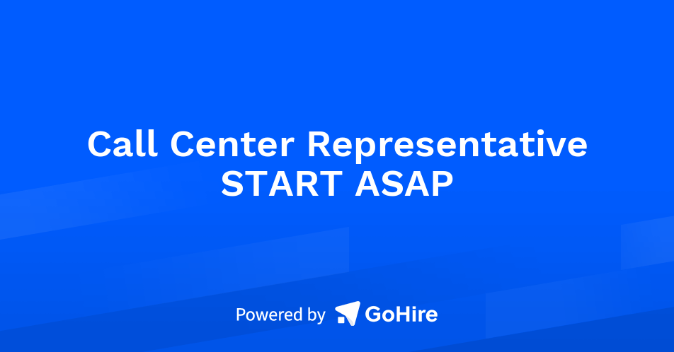 Call Center Representative START ASAP at Global1stline | Jobs at ...