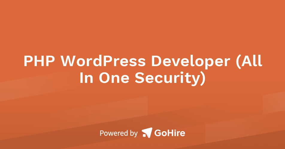 PHP WordPress Developer (All In One Security) at TeamUpdraft | Jobs at TeamUpdraft